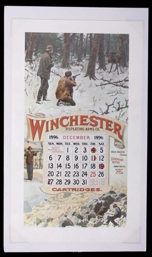 Winchester Repeating Arms Calendar Dec. 1894/95/96