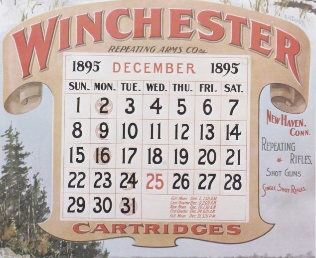 Winchester Repeating Arms Calendar Dec. 1894/95/96