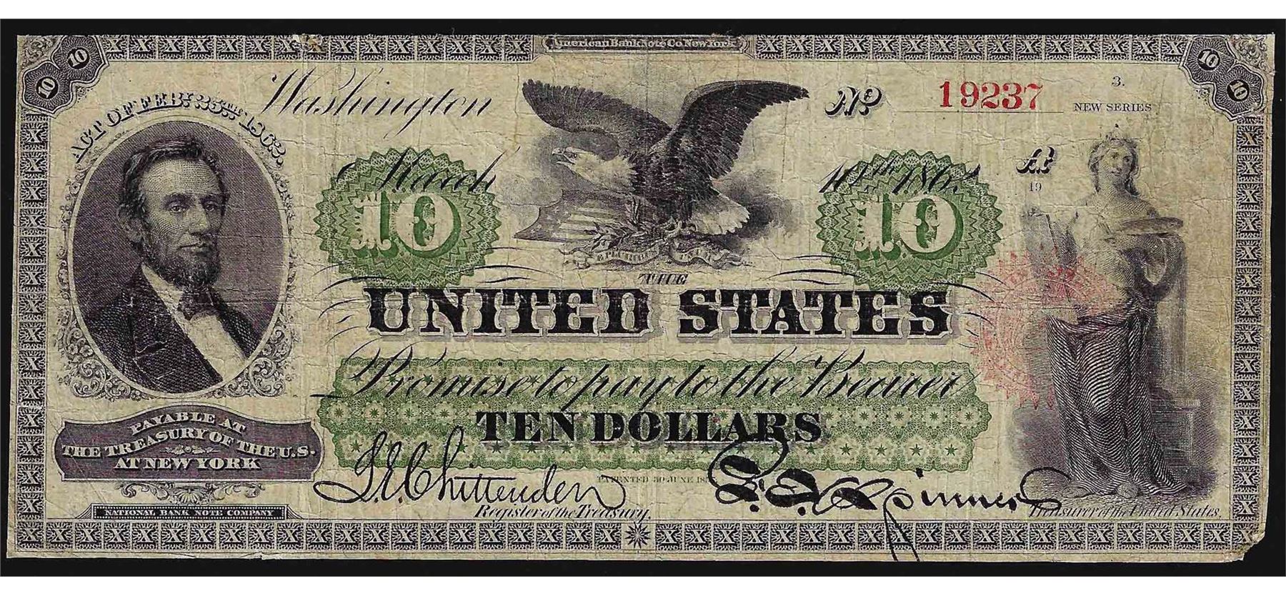 1862 $10 Legal Tender Note