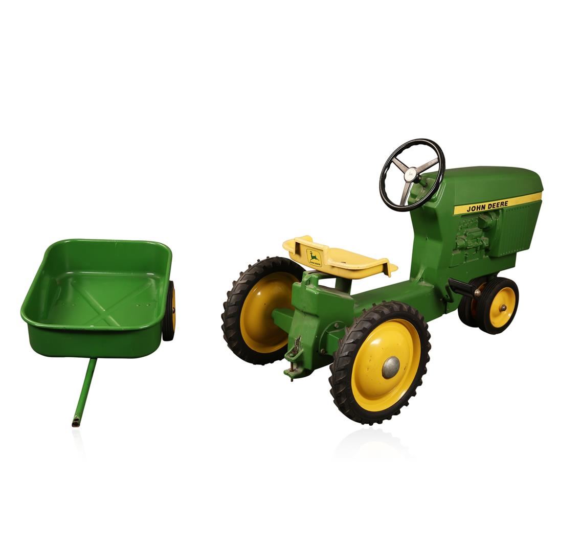 Vintage John Deere Tractor Trailer Ride On Toy