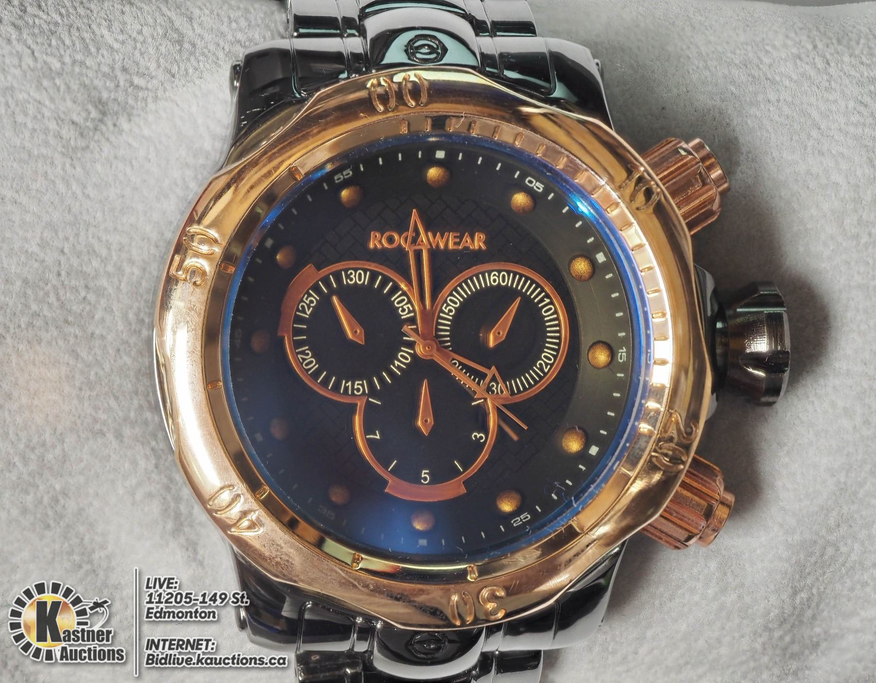 #49-STAINLESS STEEL ROCAWEAR WATCH