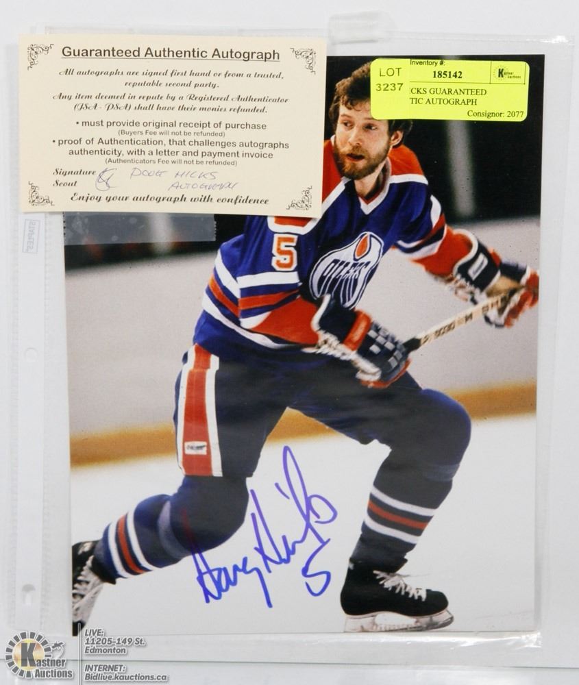 DOUG HICKS GUARANTEED AUTHENTIC AUTOGRAPH