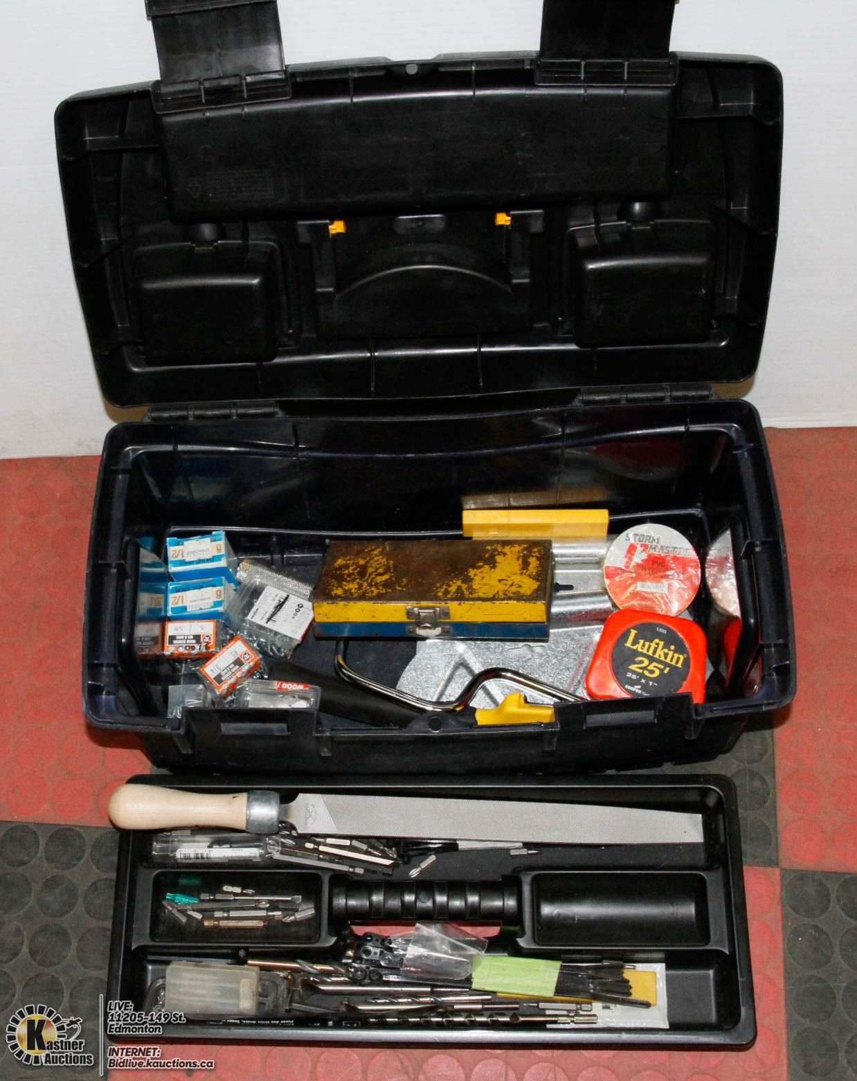 38) NAVY BLUE TOOL BOX WITH CONTENTS -ON CHOICE-