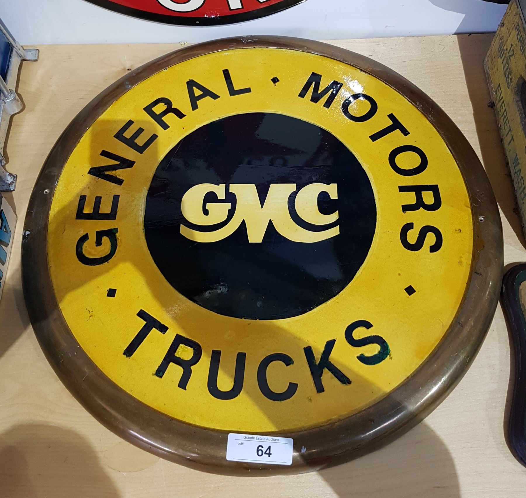 CUSTOM MADE GMC TRUCK METAL SIGN