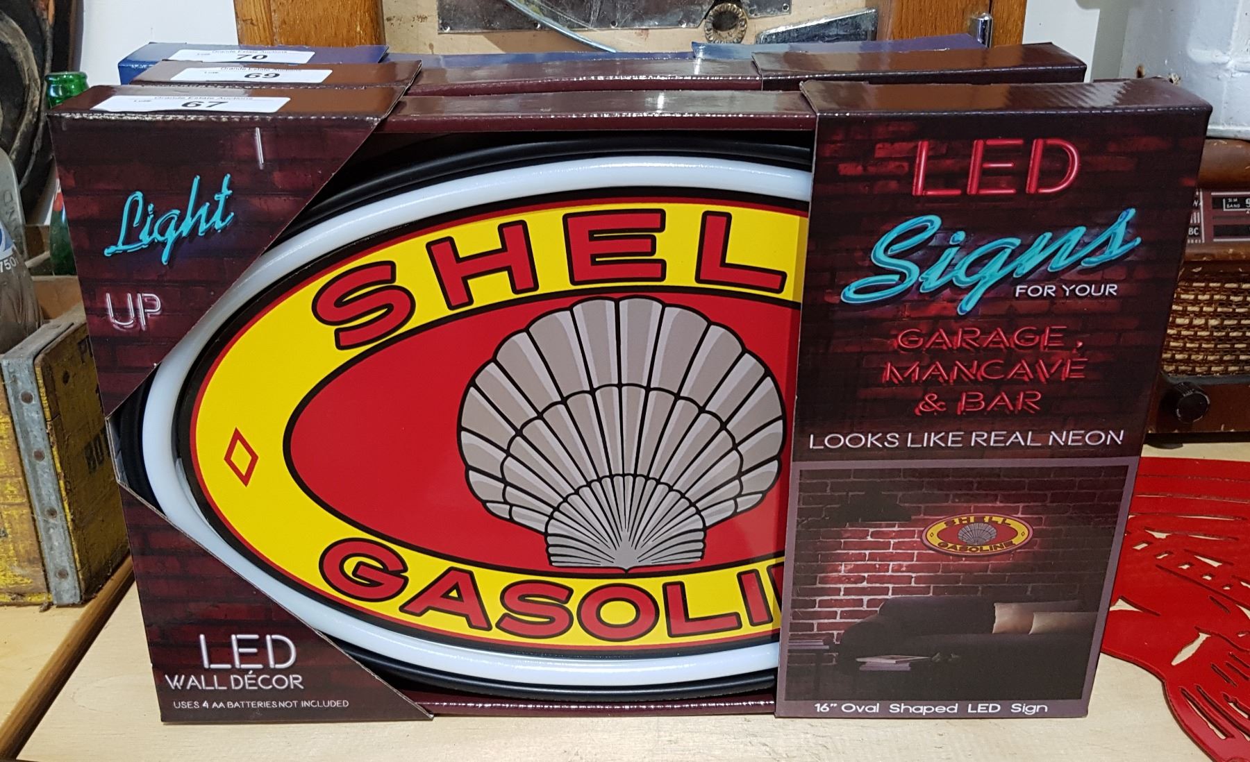 NEW BATTERY SHELL GASOLINE LED SIGN