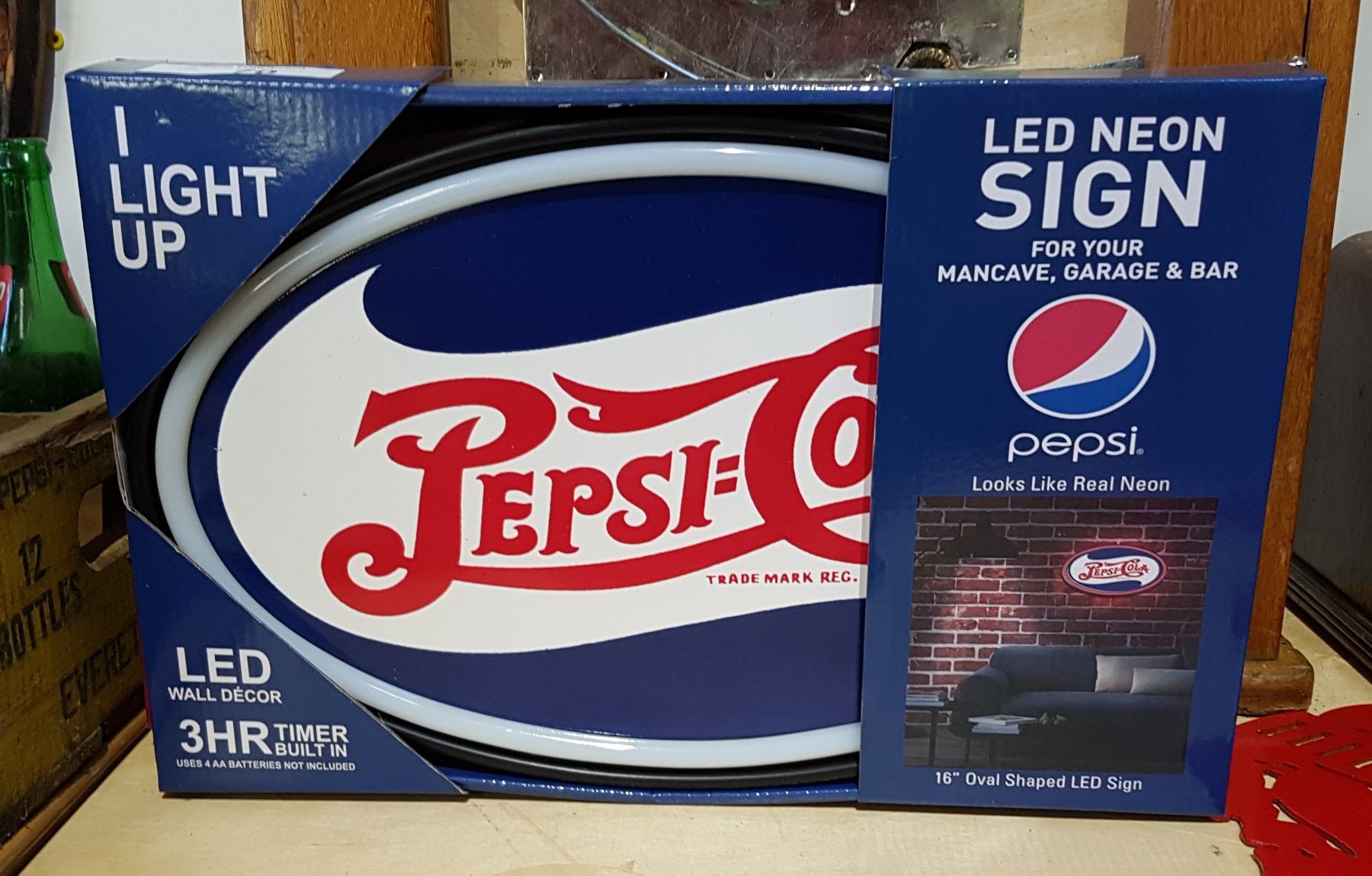 NEW BATTERY PEPSI COLA LED SIGN