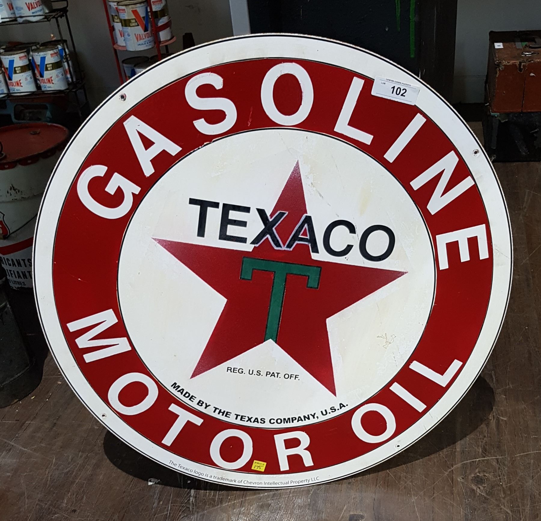 CUSTOM MADE TEXACO METAL SIGN