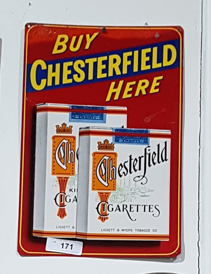 ORIGINAL CHESTERFIELD CIGARETTE TIN SIGN