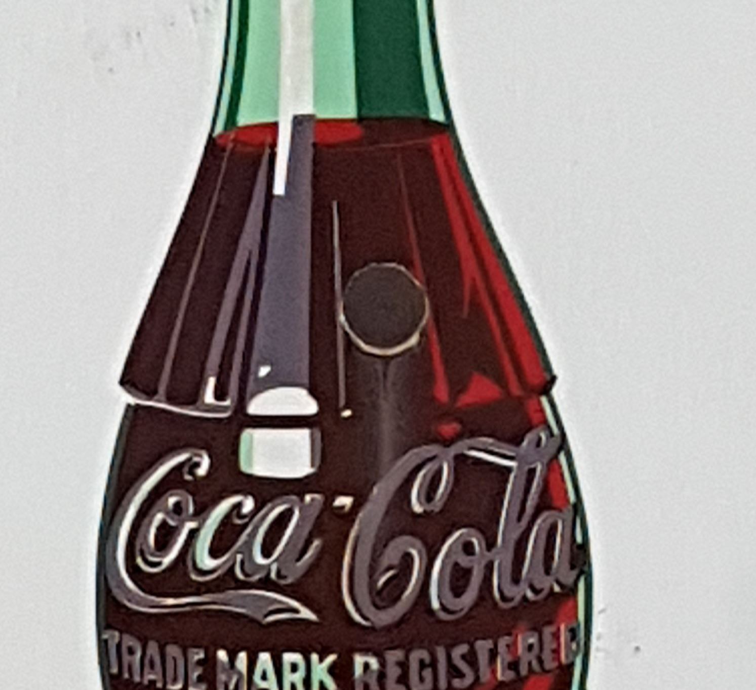 1950'S PORCELAIN COCA COLA BUTTON SIGN