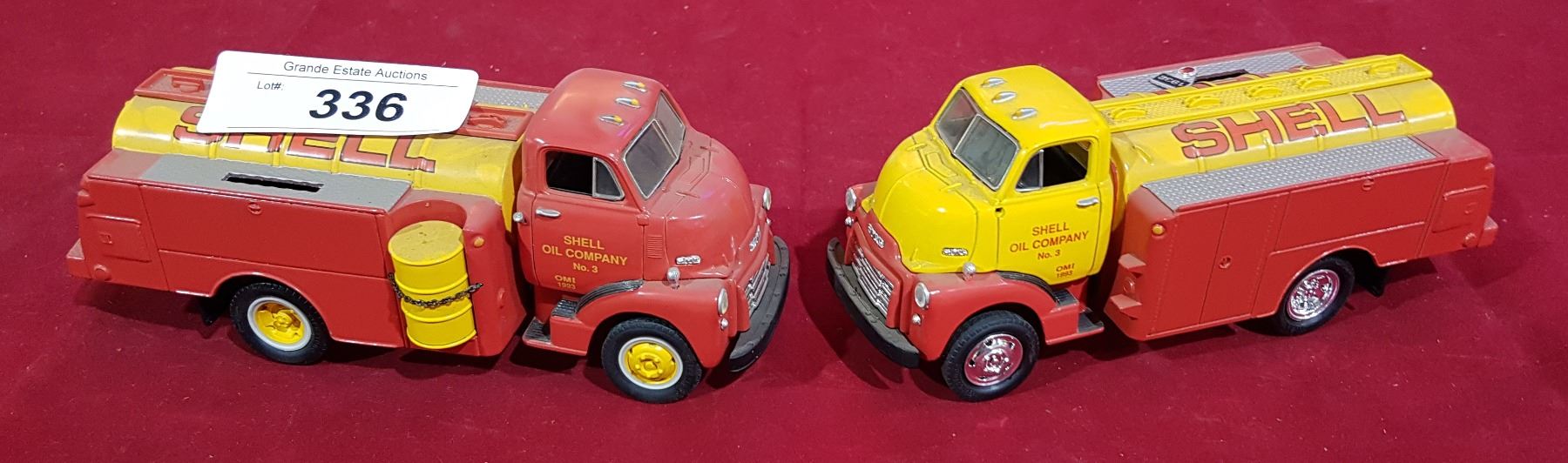 TWO COLLECTIBLE DIE CAST SHELL TRUCKS