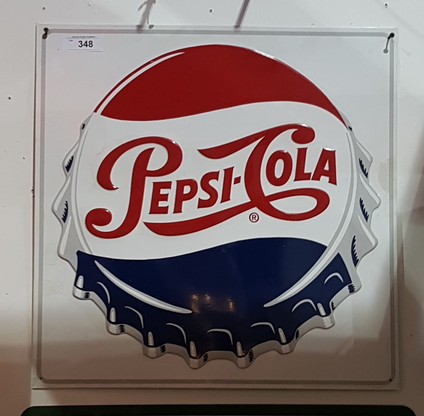 EMBOSSED PEPSI COLA TIN SIGN