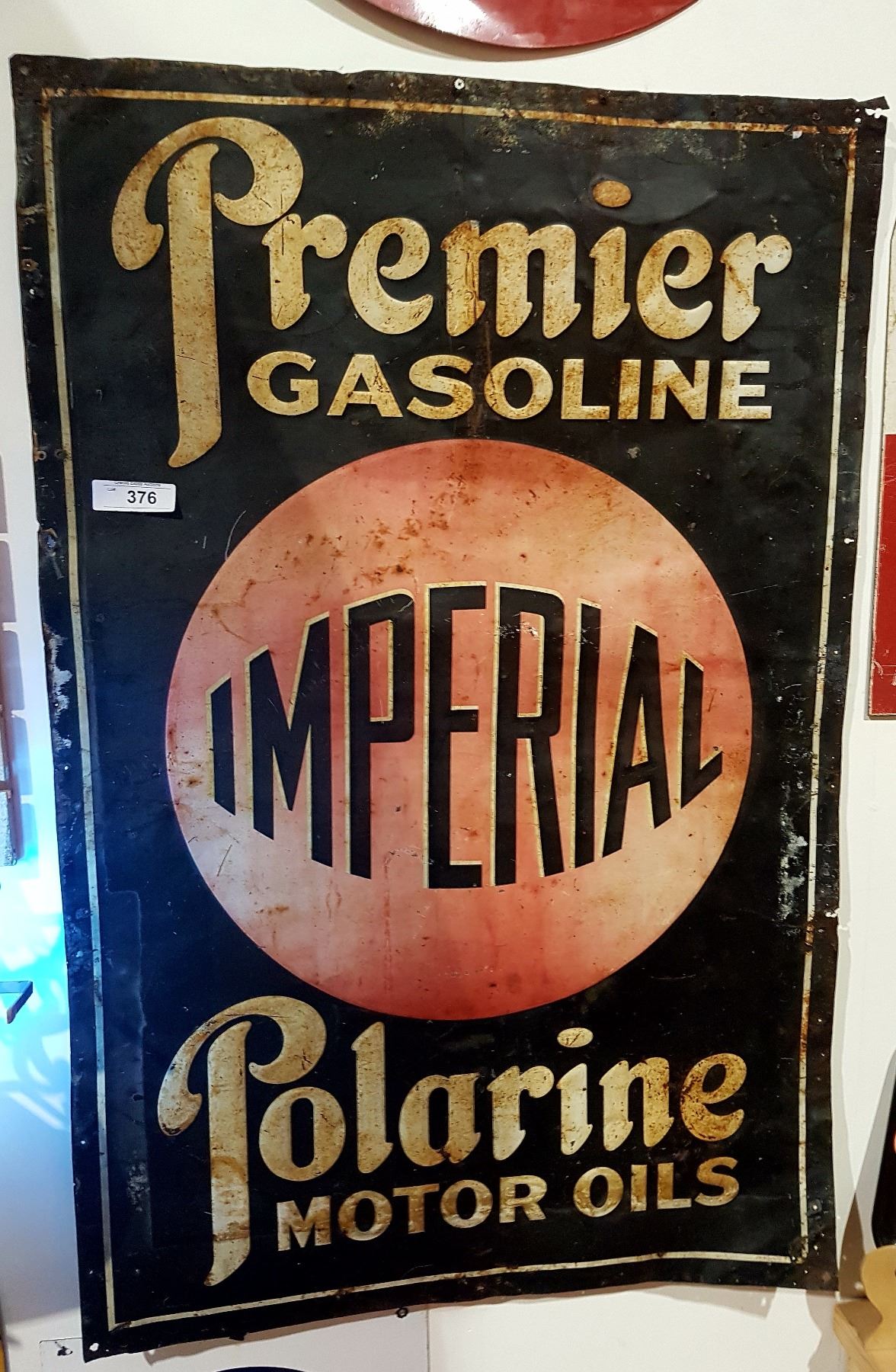 EARLY IMPERIAL "RED BALL" GAS & OIL SIGN