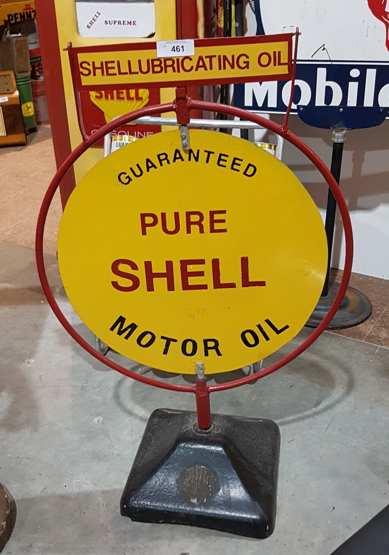 CUSTOM MADE SHELL MOTOR OIL CURB SIGN DOUBLE SIDED