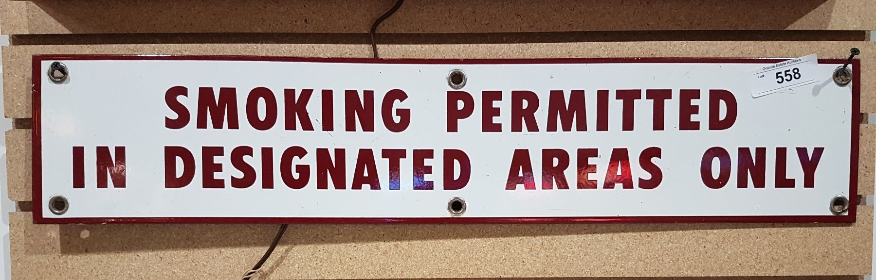 PORCELAIN SMOKING PERMITTED SIGN