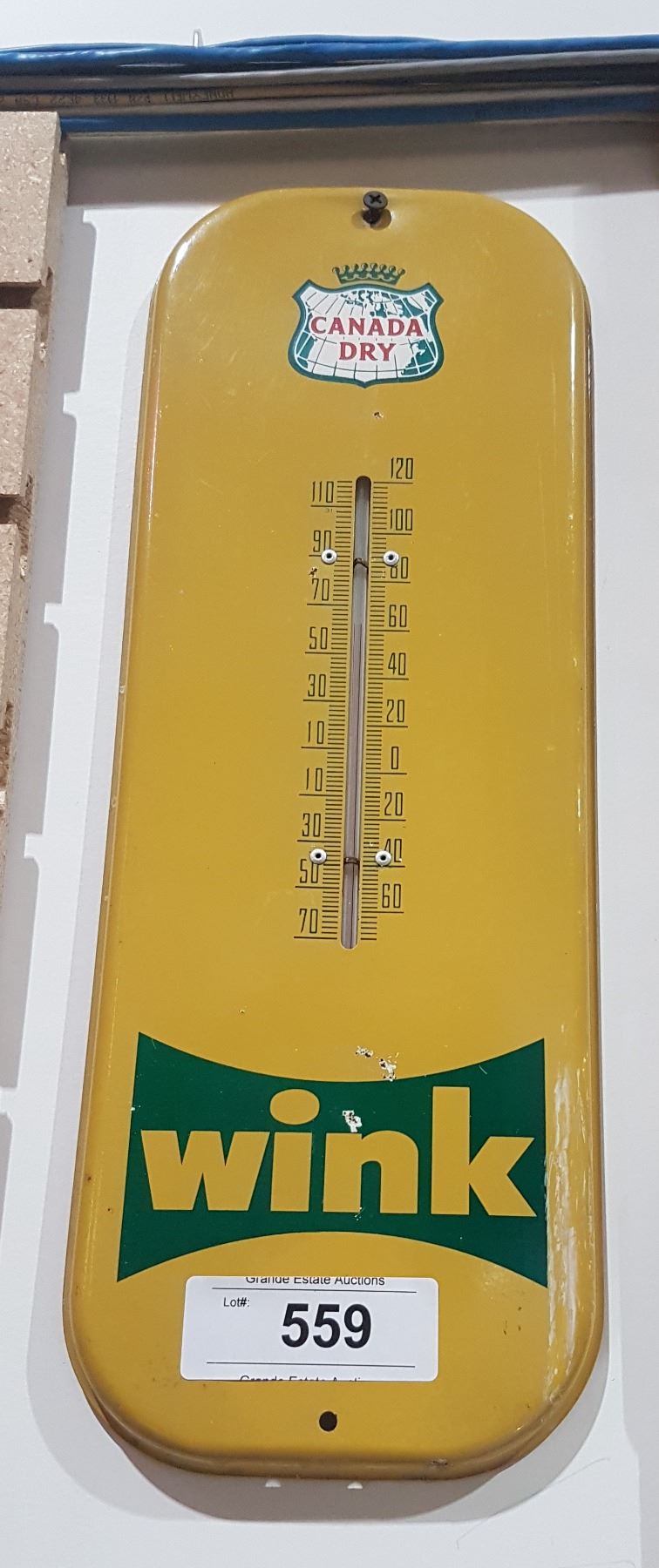 VINTAGE CANADA DRY WINK THERMOMETER