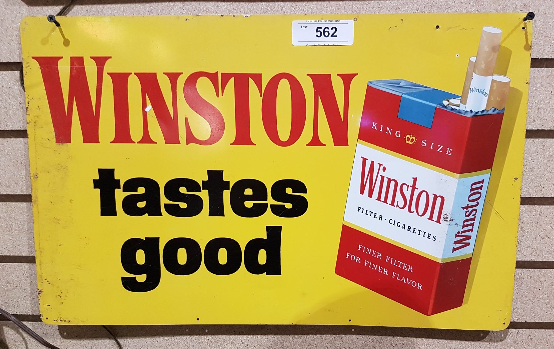 VINTAGE WINSTON CIGARETTE TIN SIGN