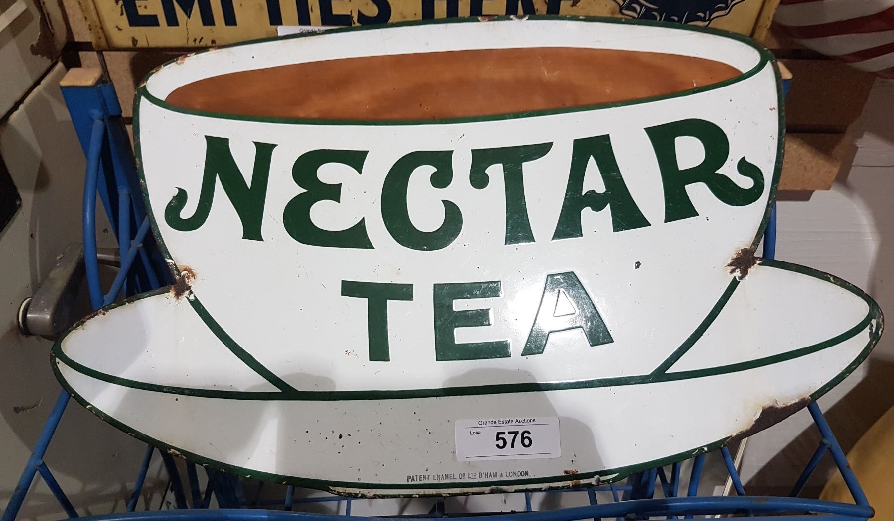 VINTAGE PORCELAIN NECTAR TEA SIGN