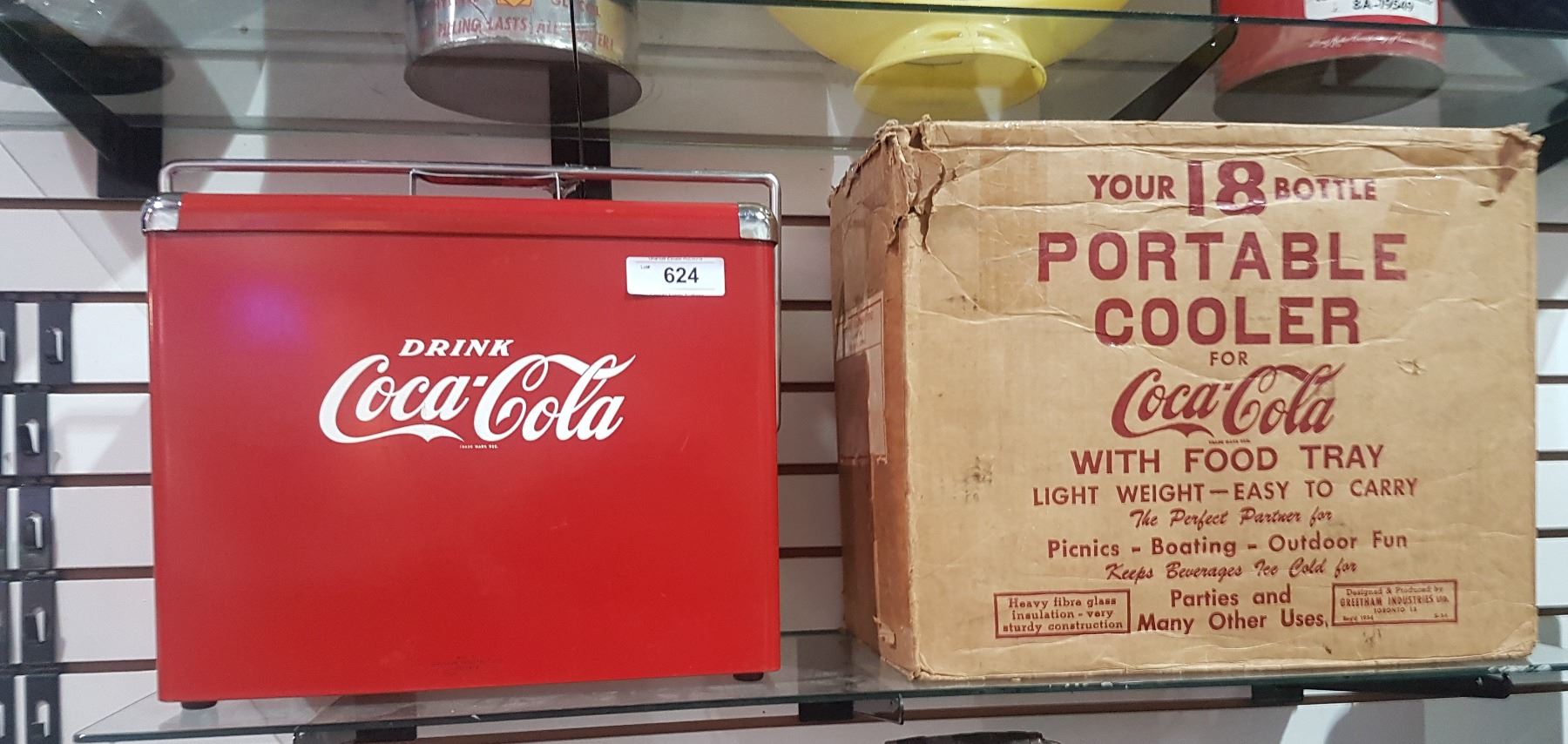 VINTAGE PORTABLE COCA COLA COOLER W/ORIGINAL BOX