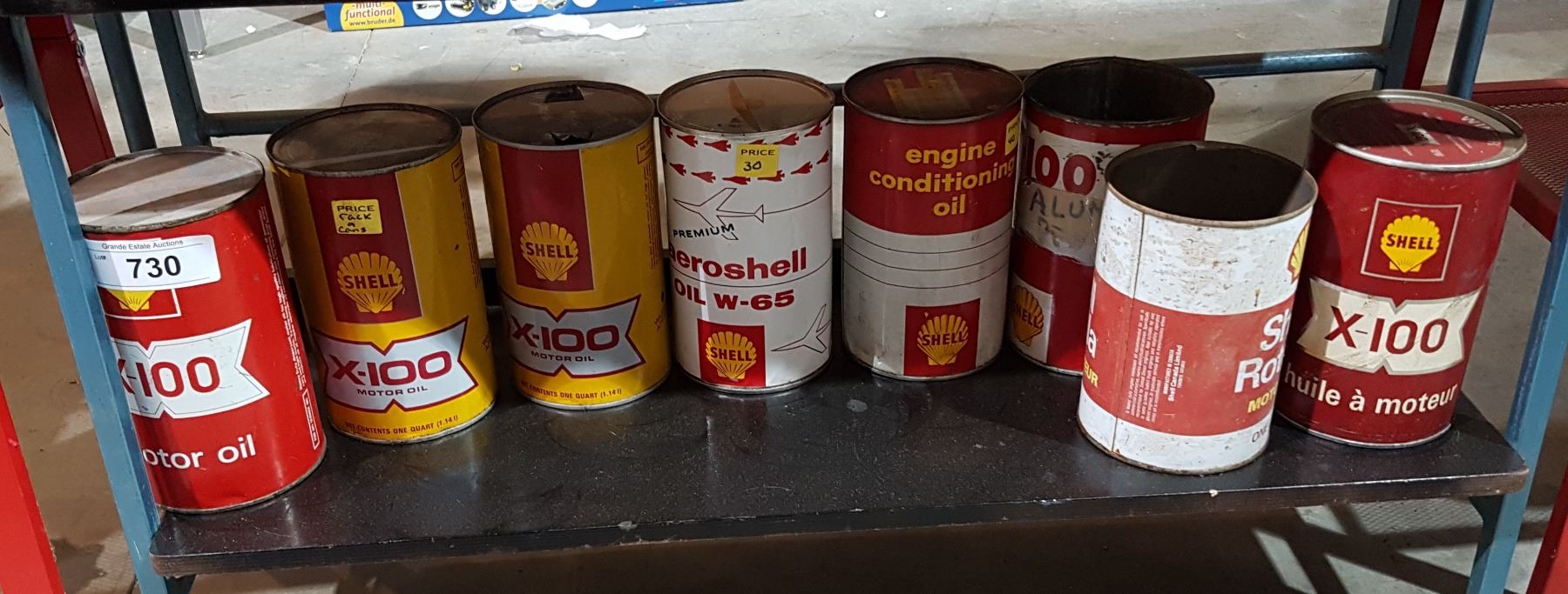 SHELF LOT 8 SHELL OIL QUARTS