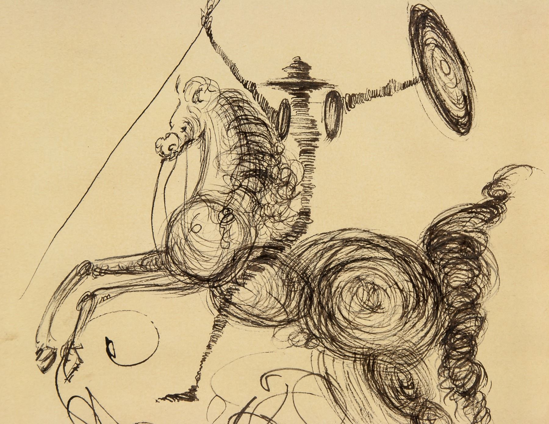 Salvador Dali (1904-1989) Ink Sketch Don Quixote