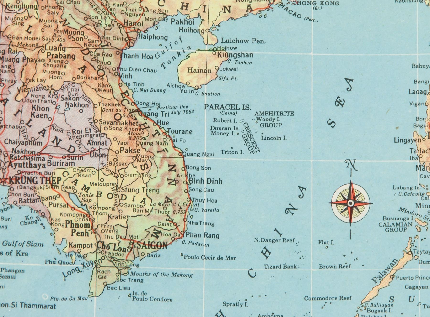 1955 Hammond's New Supreme Southeast Asia Map