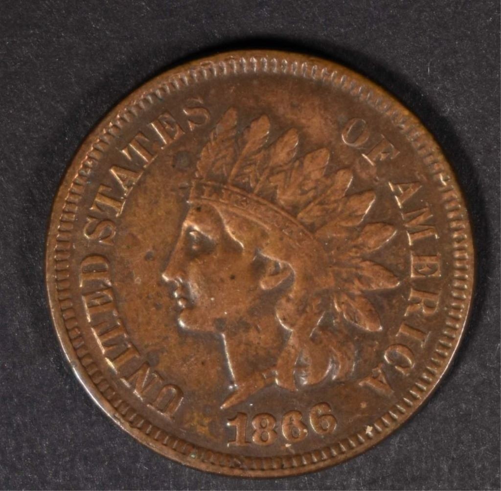 1866 INDIAN HEAD CENT XF+