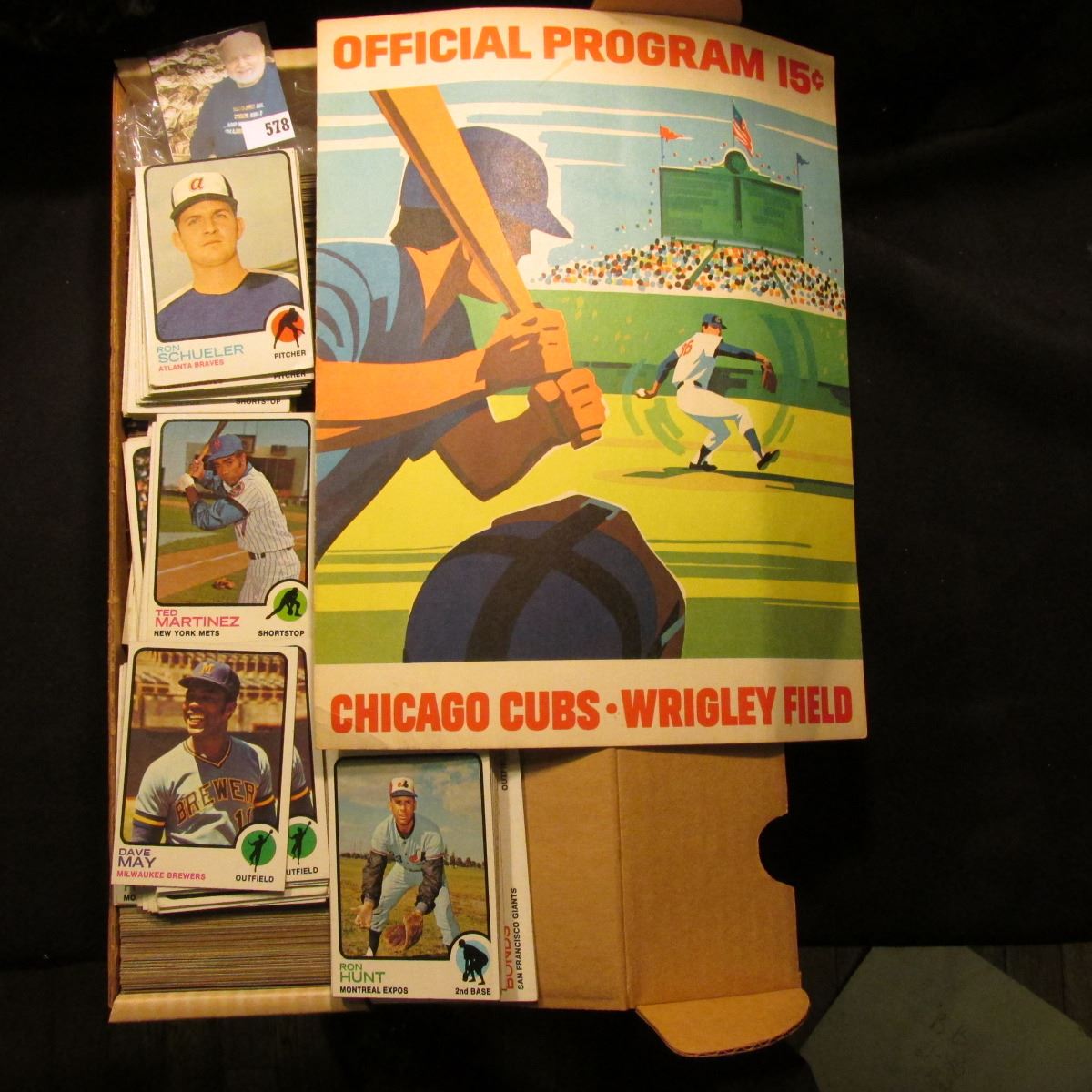 1971 "Official Program 15c Chicago Cubs Wrigley Field; & 14" Card Stock ...