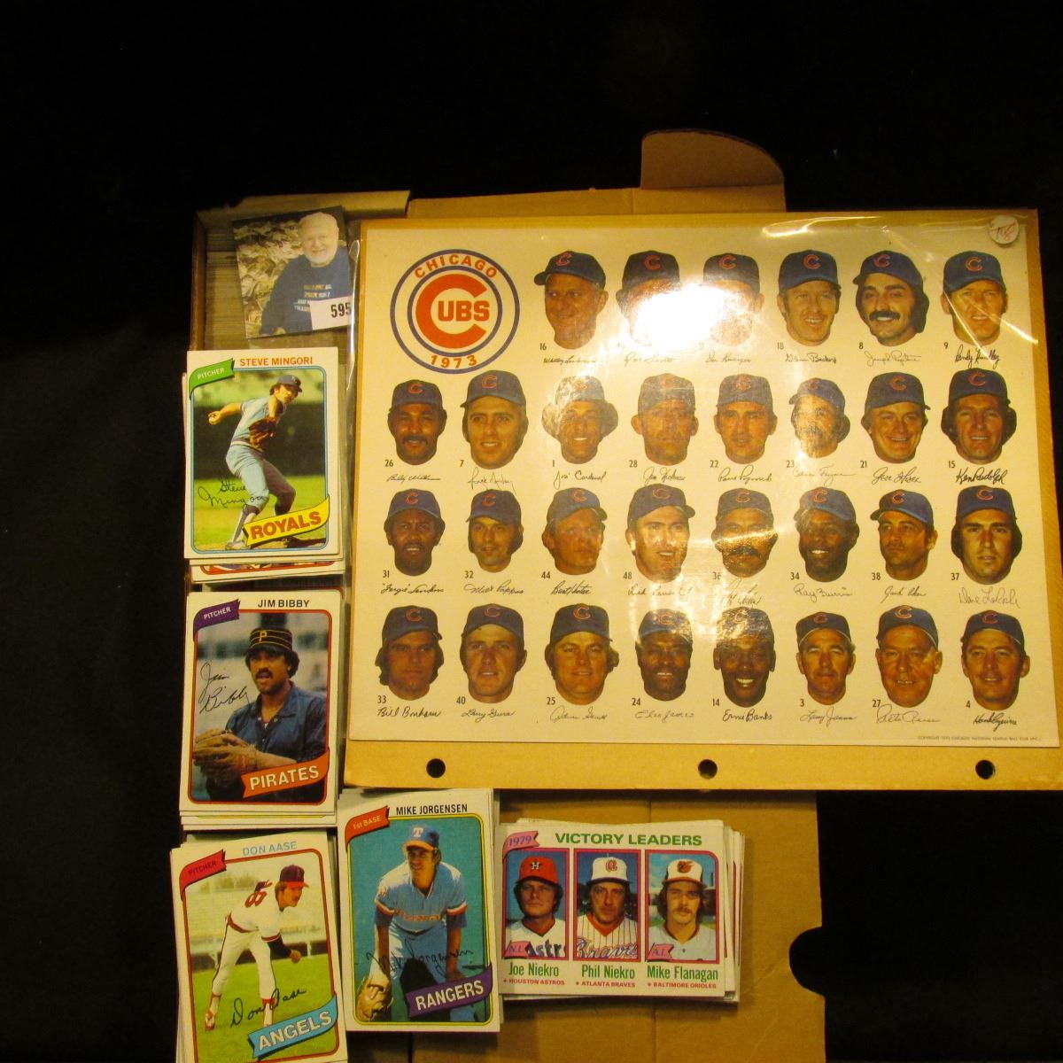 1973 Chicago Cubs Team Photo with signatures; & 14" Card Stock Box full ...