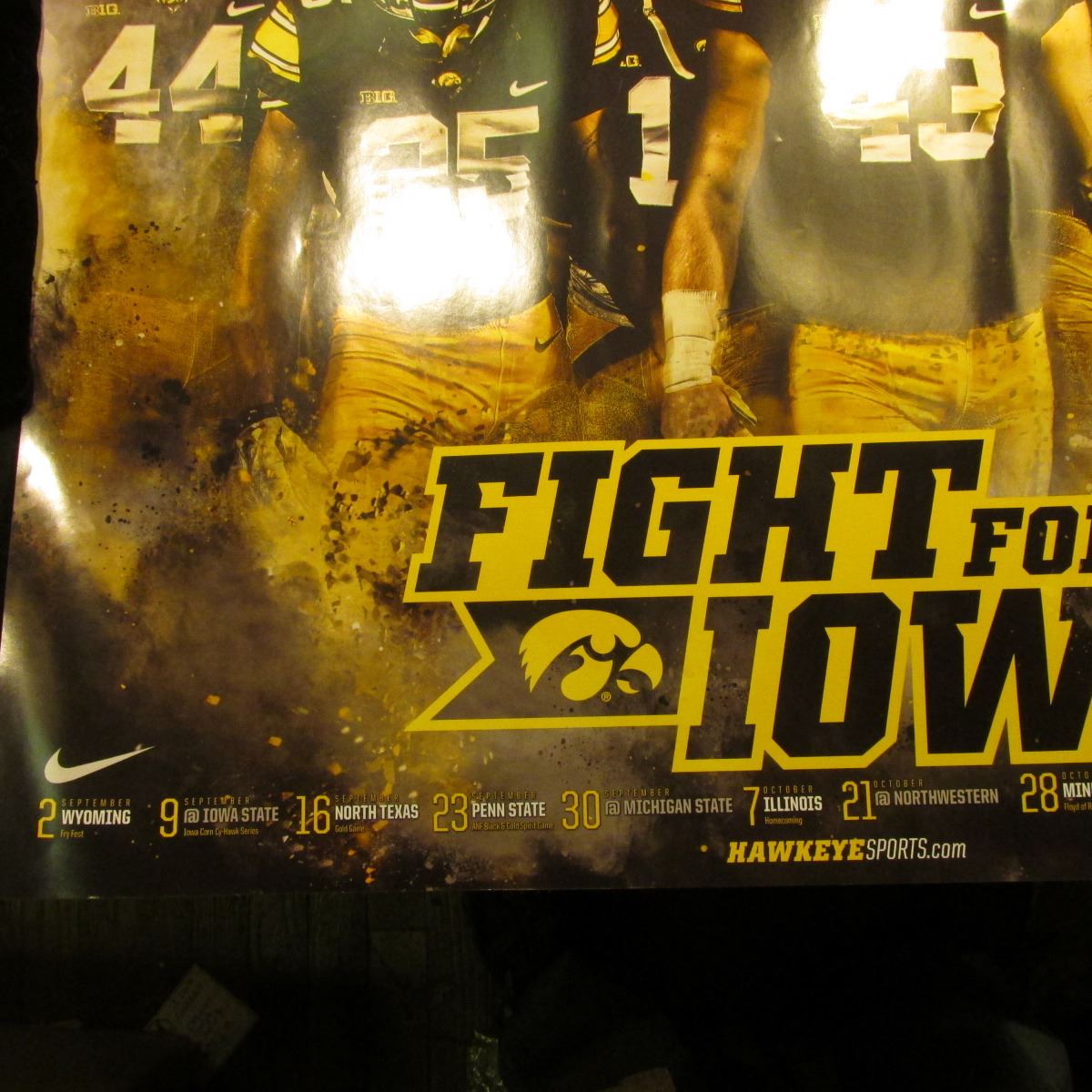 "Fight For Iowa" Hawkeyes Football Poster; Typewritten "Rose Bowl Trip ...