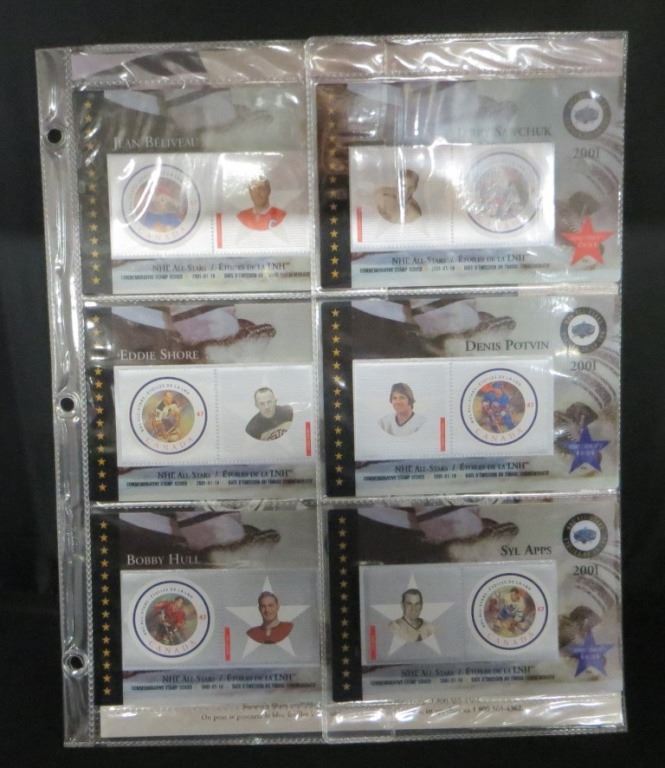 2001 Canada Post NHL Hockey Stamp Cards Set Of