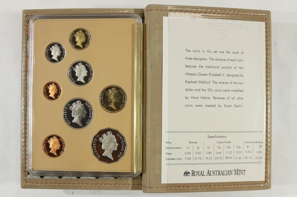 1991 AUSTRALIA PROOF COIN SET COMMEMORATING 25