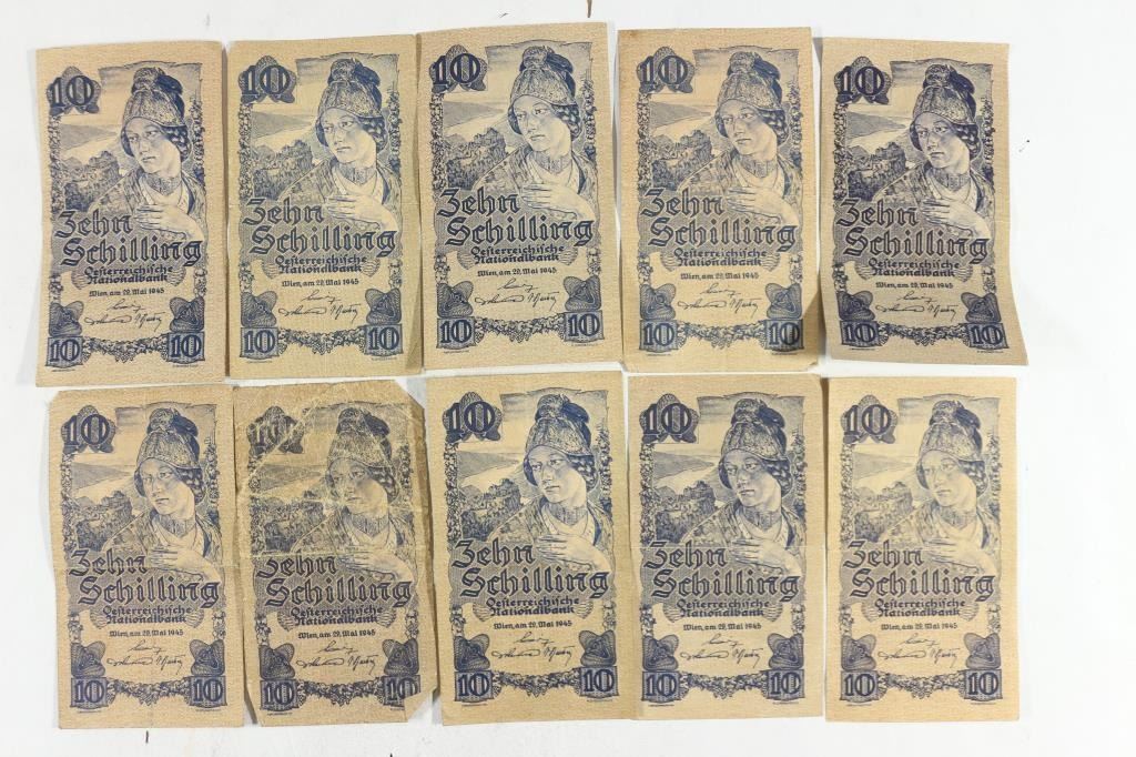 10-1945 AUSTRIA 10 SCHILLING NOTES