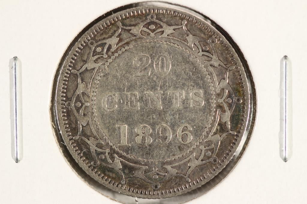 1896 NEWFOUNDLAND SILVER 20 CENT