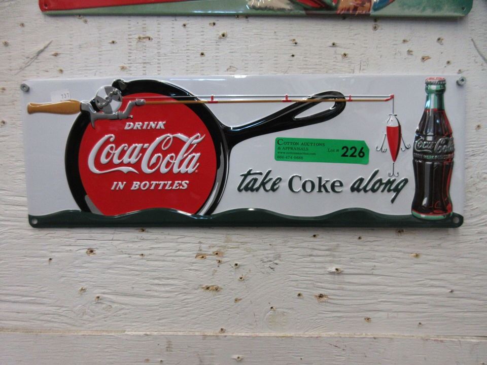 New Embossed Metal Coca-Cola Sign