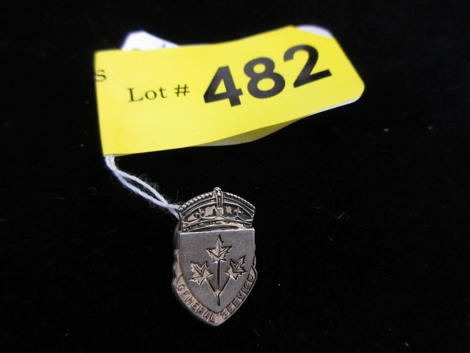 WWII Sterling Silver General Service Lapel Pin