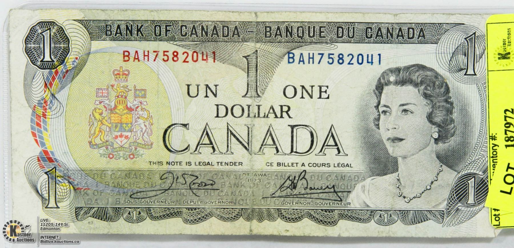 1973 CANADIAN 1 DOLLAR BILL 1973 CANADIAN 1 DOLLAR BILL