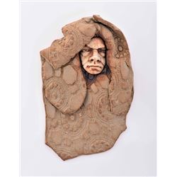Gothic Clay Sculpture of Shrouded Man With A