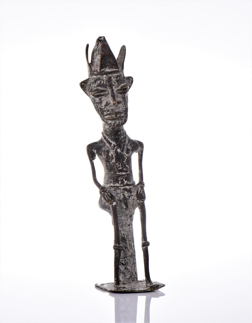 African Akan Bronze of A Seated Chief Warrior