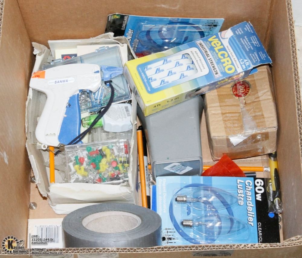 BOX OF MISC OFFICE ITEMS