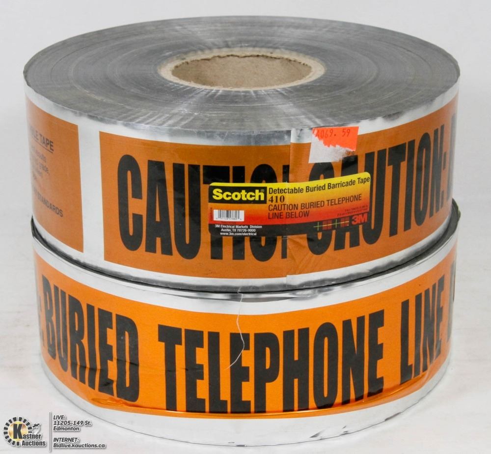 LOT OF 2 SCOTCH DETECTABLE BURIED BARRICADE TAPE