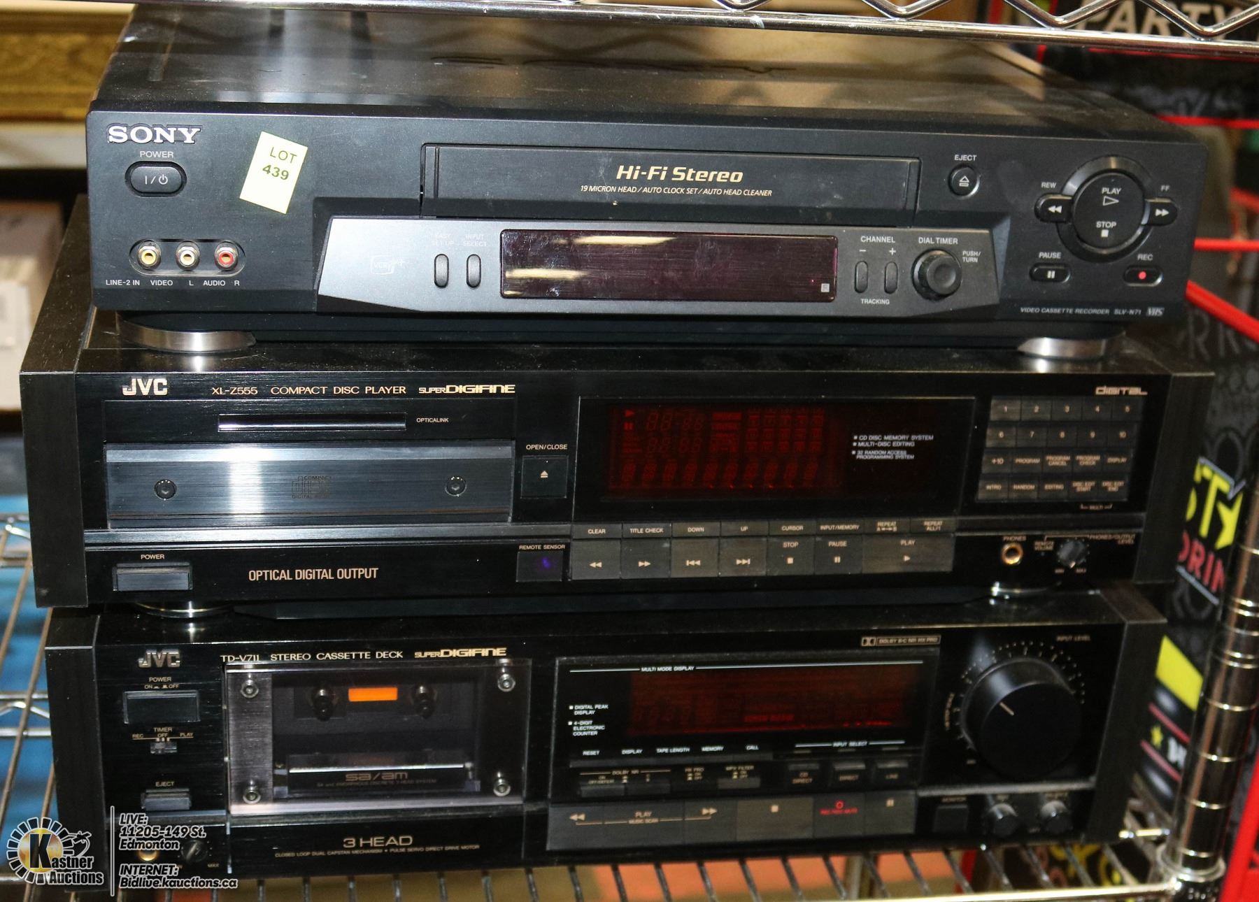 JVC CASSETTE DECK PLAYER WITH CD PLAYER AND VHS - Kastner Auctions