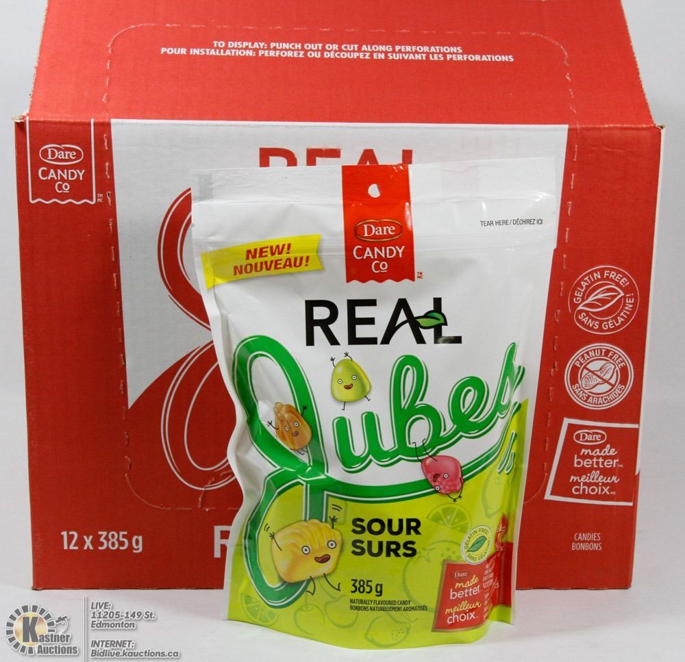 CASE WITH 12- 385GRAM BAGS REAL JUBE JUBE SOURS