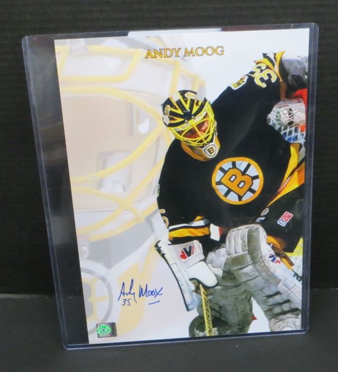 Andy Moog Boston Bruins Signed 10x14 Glossy