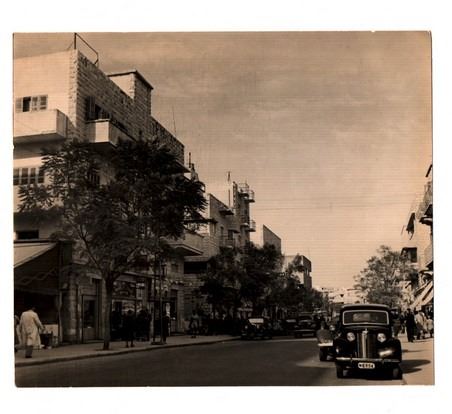 Main Haifa street, 1930s, large photo of the Mizrachi company for press ...
