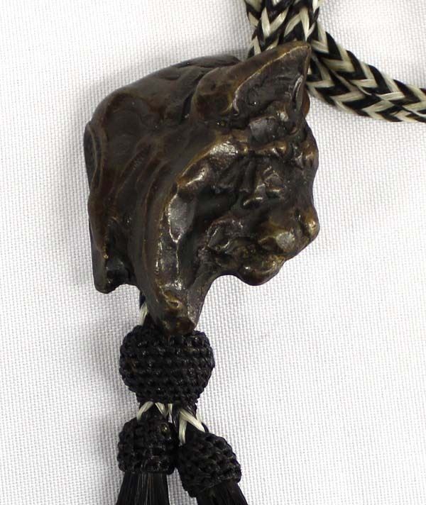 Bronze Wildcat Bolo Tie by Kenneth Bunn
