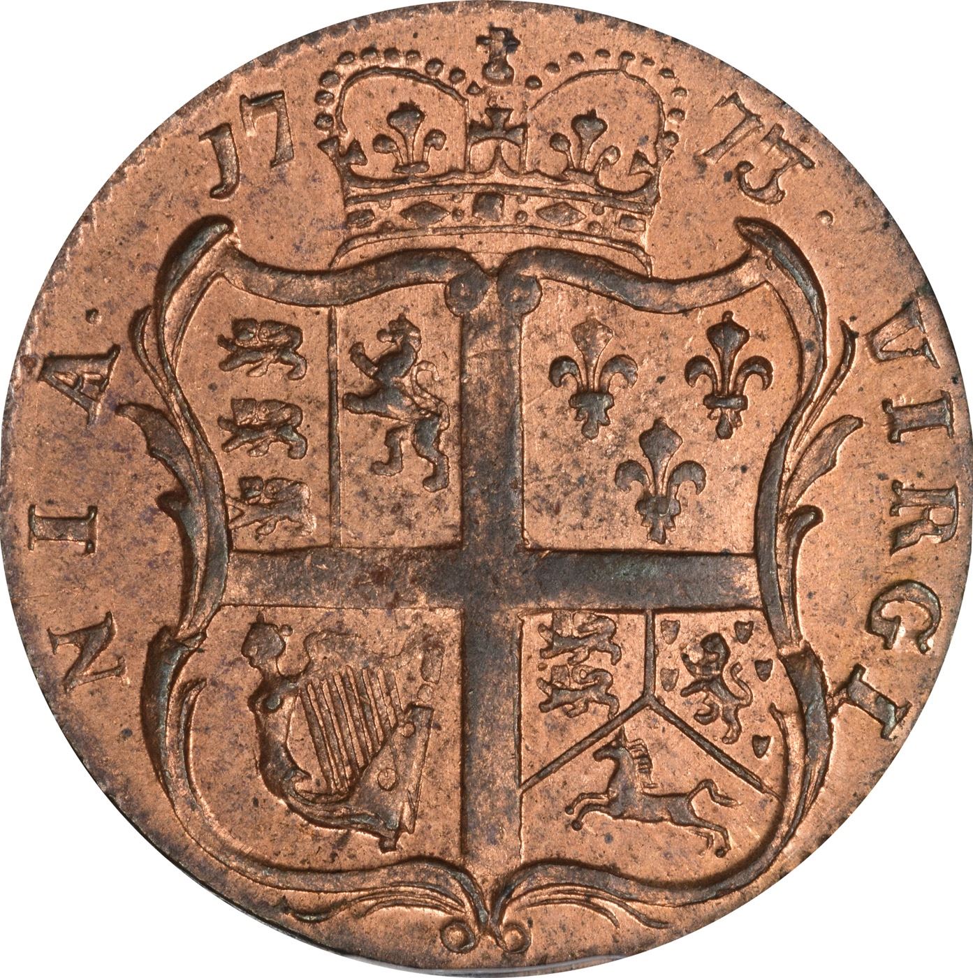Choice RB 1773 Virginia Halfpenny 1773 Virginia Halfpenny. With Period ...
