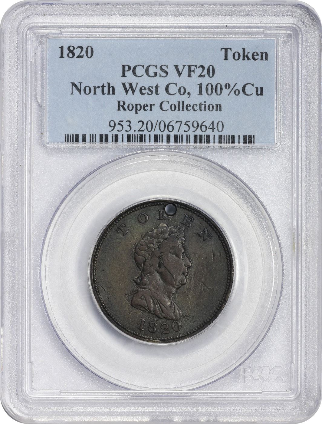 Famed 1820 North West Co. Token Struck in Copper 1820 North West Co ...