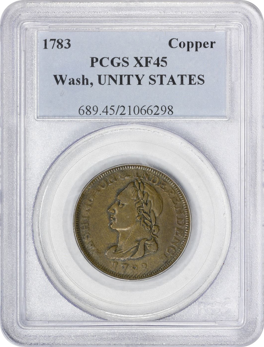 EF 1783 Washington Unity States Cent 1783 Washington. Unity States Cent ...