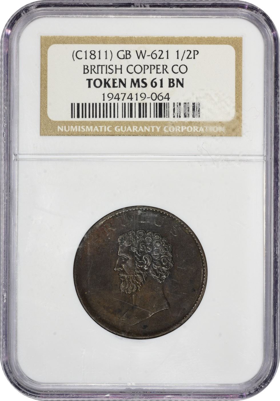 Circa 1811 British Brutus Token Undated (circa 1811) British Copper ...