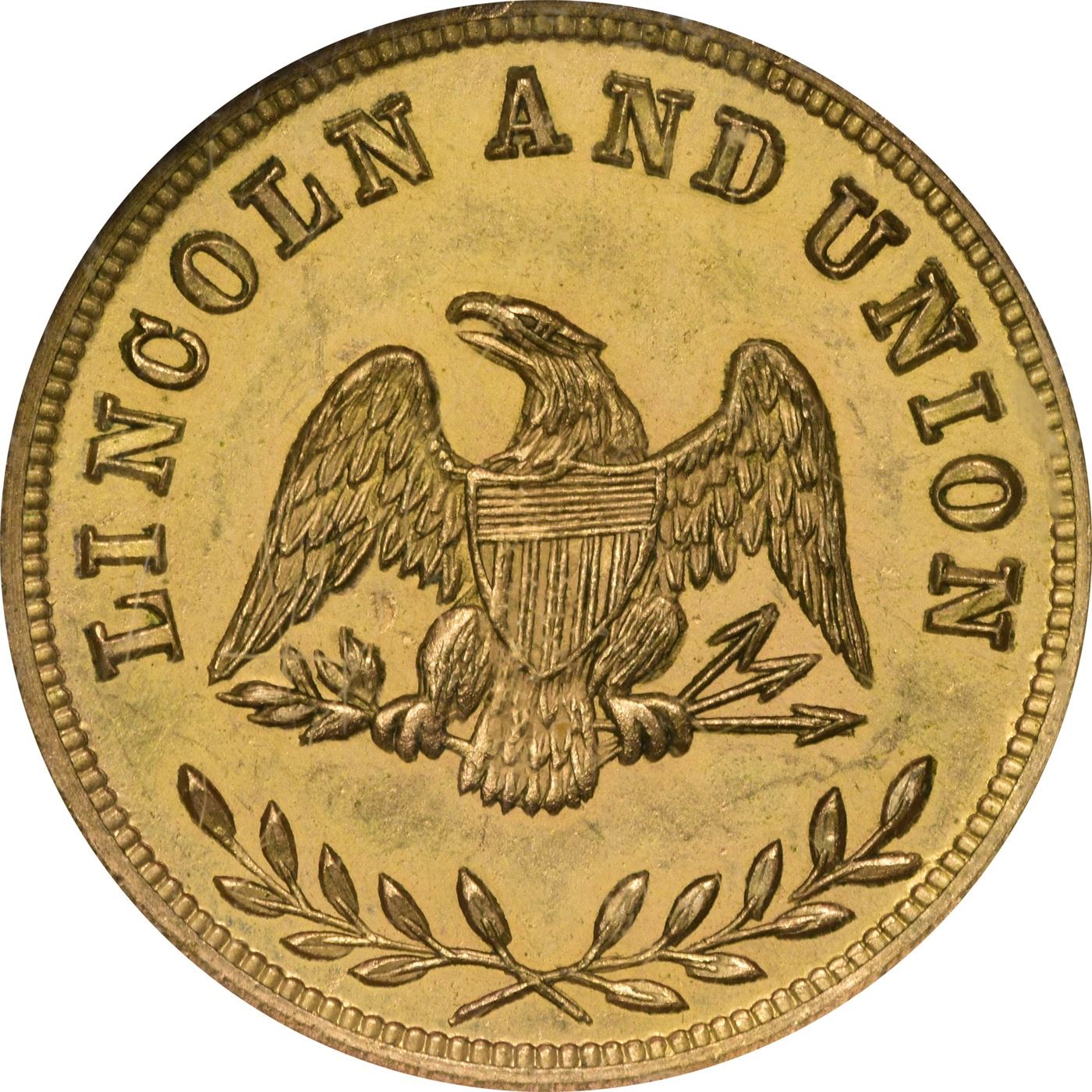 Gem 1864 Lincoln Civil War Token Patriotic 1864 F 128 289 Brass gem-1864-lincoln-civil-war-token-patriotic-1864-f-128-289-brass